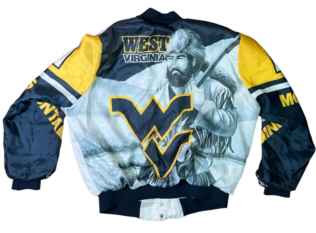 Vintage 1990's West Virginia University Mountaineers Satin Chalk Line ...