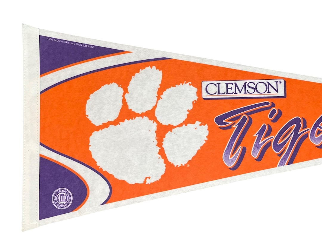 Vintage Clemson University Tigers Full Sized 29 Inch Felt Sports ...