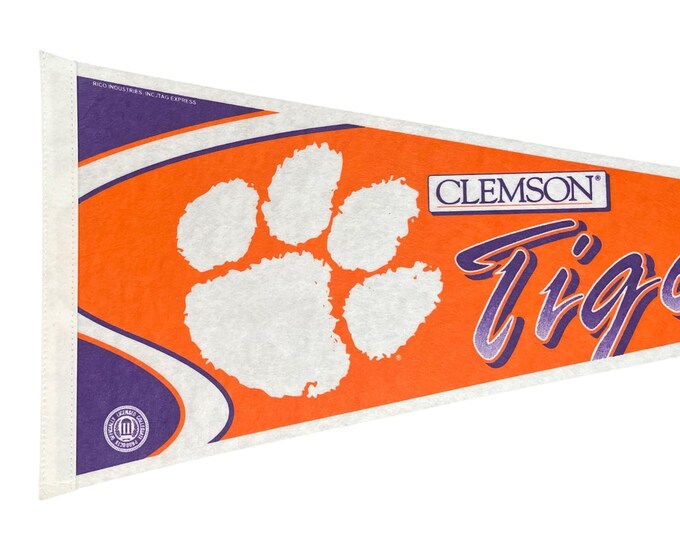 Vintage Clemson University Tigers Full Sized 29 Inch Felt Sports ...