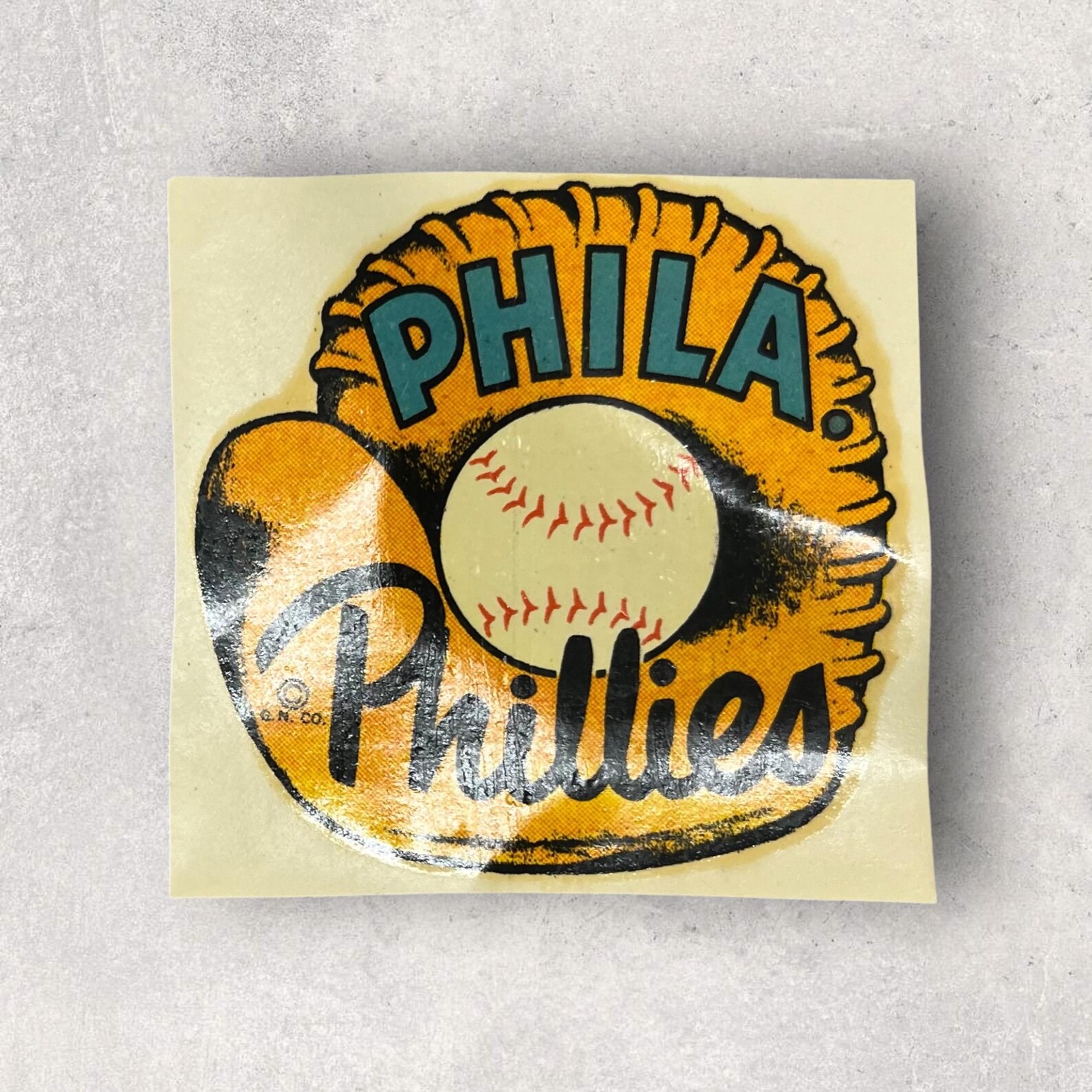 Vintage 1950's Philadelphia Phillies Baseball Glove Graphic Decal in ...