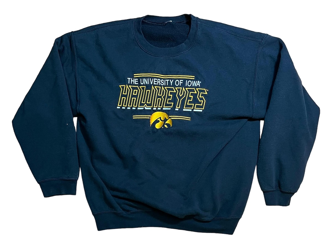 Vintage University of Iowa Hawkeyes Embroidered Crewneck Sweatshirt ...