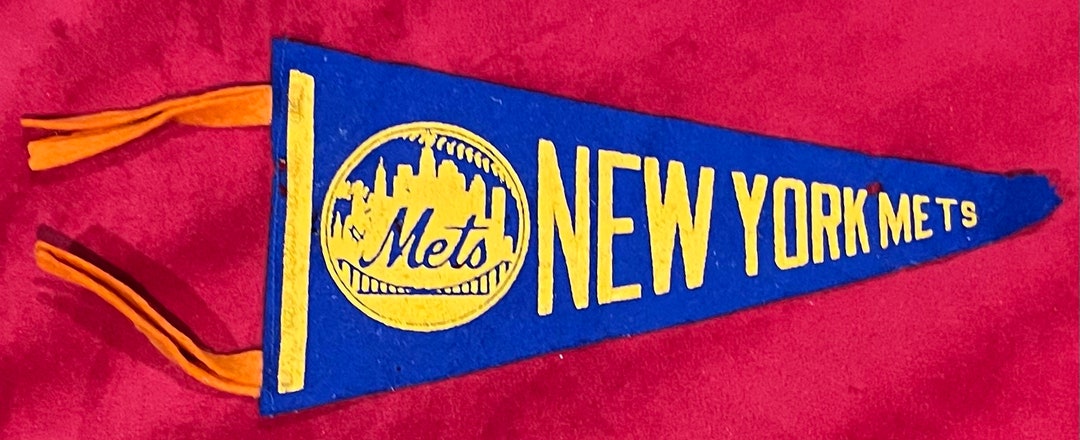 Vintage 1960's New York Mets 9 Inch Mini Size Baseball Pennant With ...