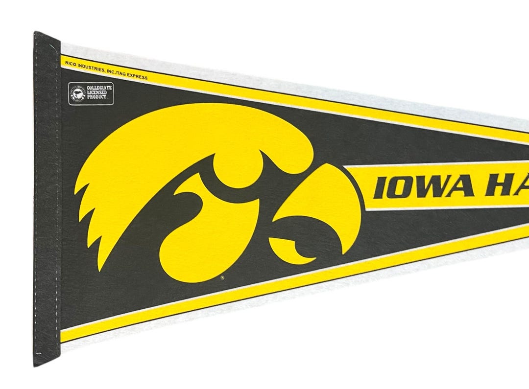 Vintage University of Iowa Hawkeyes Full Sized 29 Inch Felt Sports ...