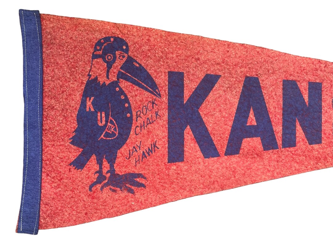 Antique 1930's Kansas University Full Sized Football Themed Rock Chalk ...