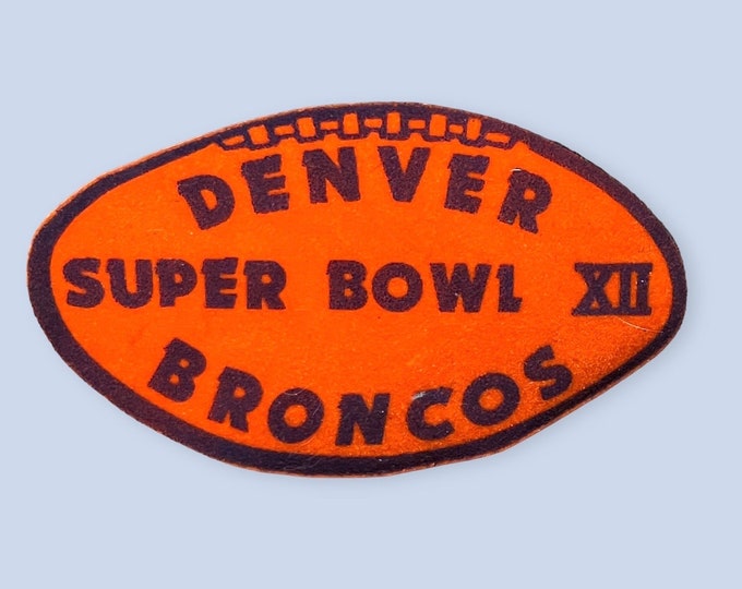Vintage 1978 Denver Broncos Super Bowl XII Flocked Felt NFL Football ...