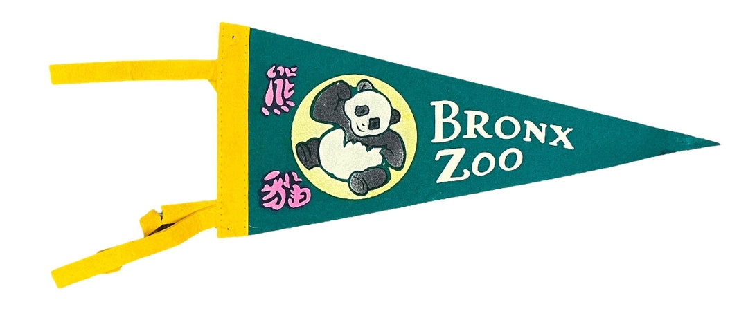 Vintage 1940's Bronx Zoo 12 Inch Pennant With Panda Graphic - Etsy
