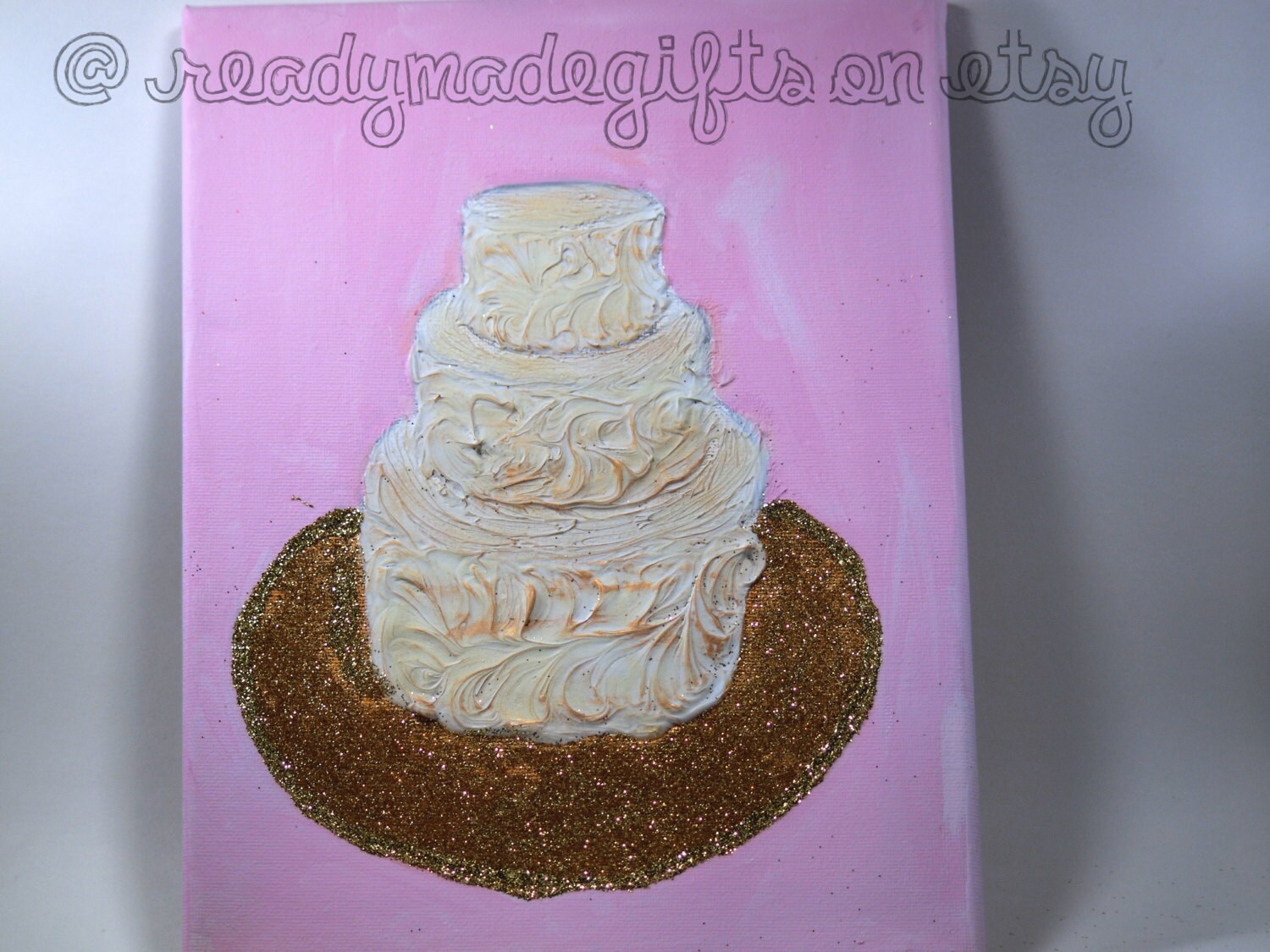 Sale Original 9x12 3D 3 Tier Cake Hand Painted on - Etsy UK
