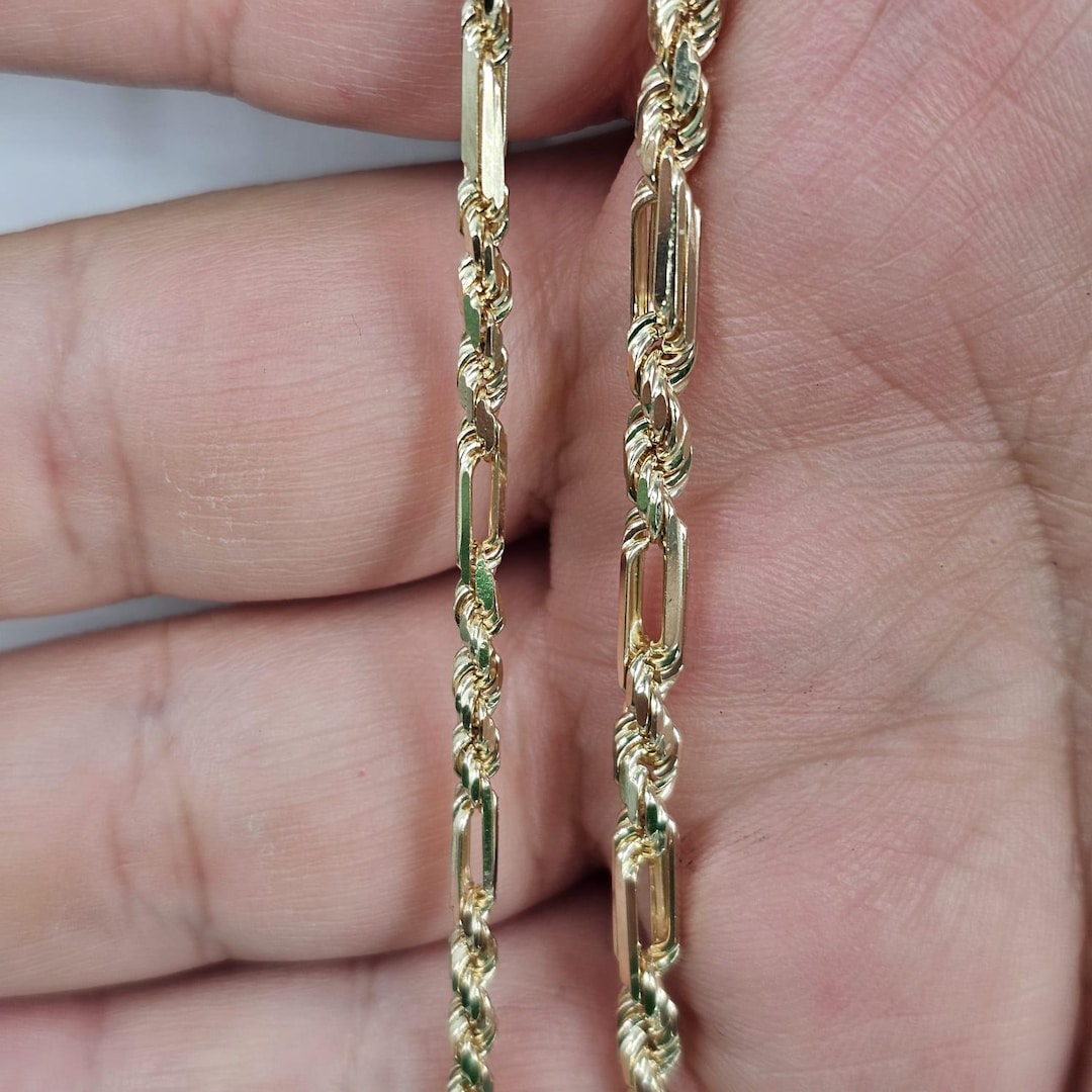 14K Gold Milano Rope Chain Necklace: Italian Handmade Yellow Gold - Etsy
