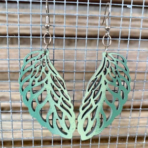 Laser Cut Wood and Painted Earrings - Etsy