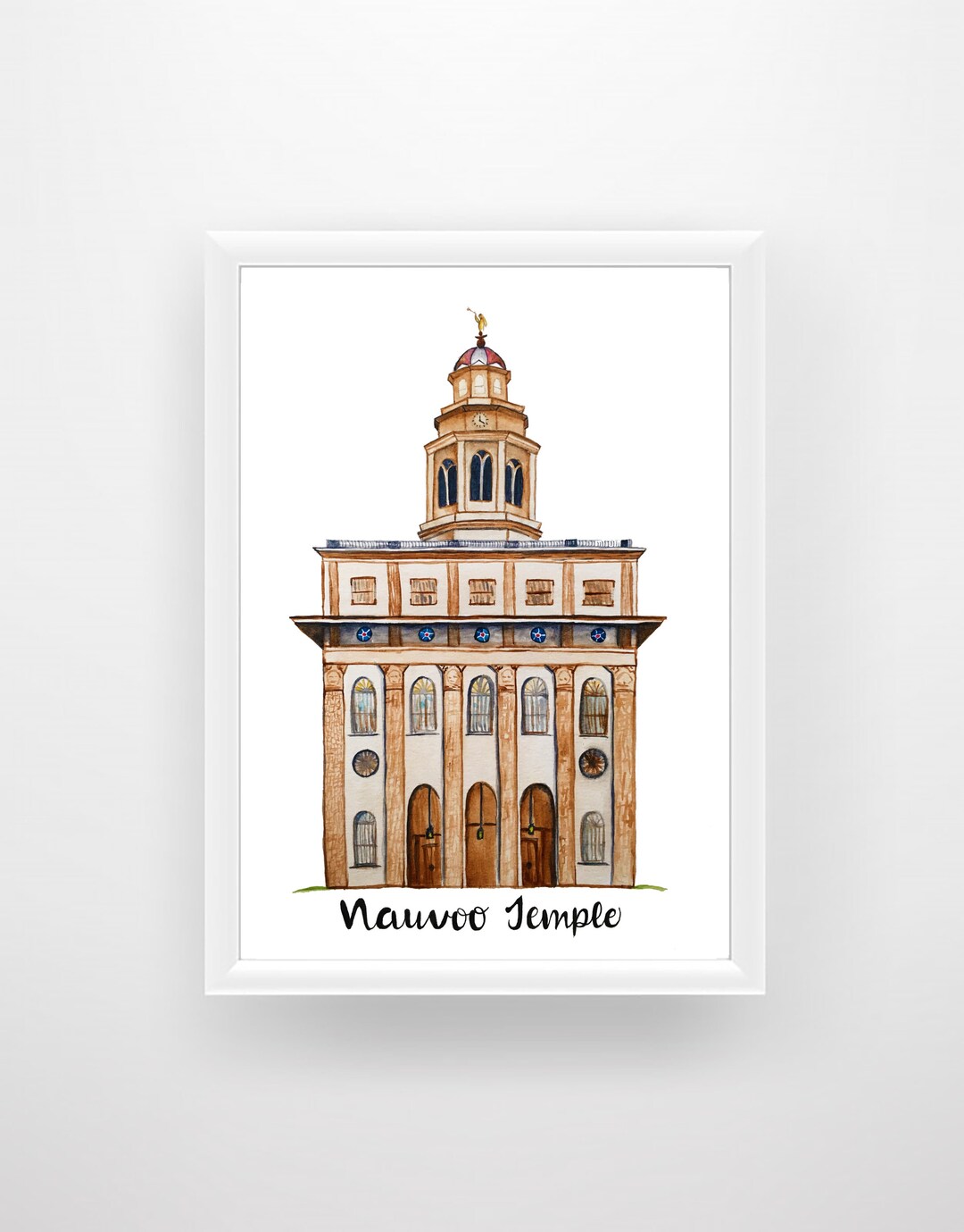 Nauvoo Illinois LDS Temple Print, Watercolor Nauvoo Temple Art, Nauvoo ...