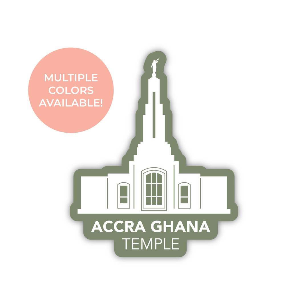 Accra Ghana Temple Sticker, Accra Ghana Temple, Africa Temple Sticker ...