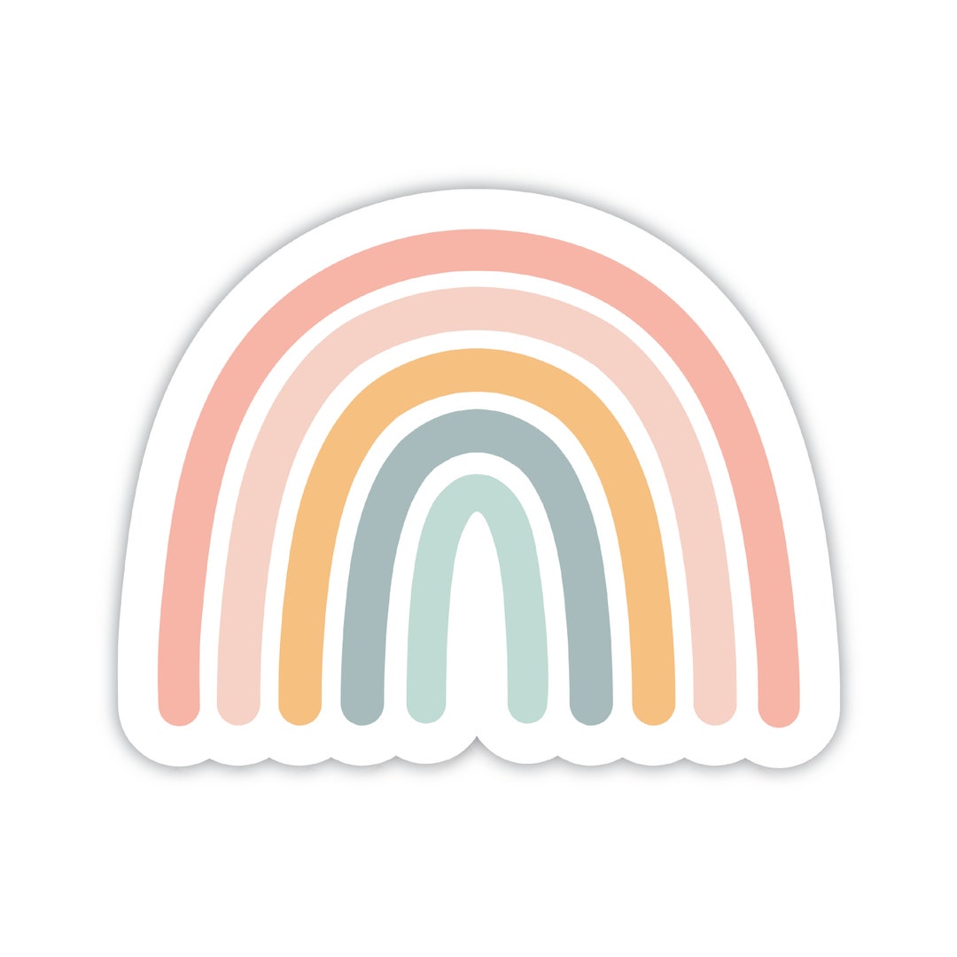 Pastel Rainbow Sticker, Boho Rainbow Sticker, Rainbow Decal, Pastel ...