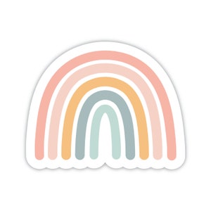 Pastel Rainbow Sticker, Boho Rainbow Sticker, Rainbow Decal, Pastel ...