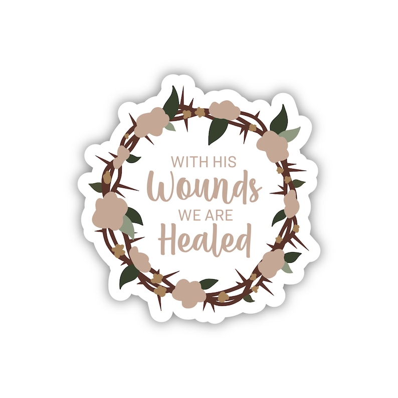Crown of Thorns Sticker, Crucifixion Sticker, Isaiah 53:5 Sticker ...