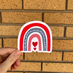 Pink Heart Rainbow Sticker, Boho Rainbow Sticker, Pink Rainbow Sticker ...