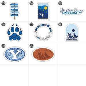 BYU Create Your Own Sticker Pack, BYU Stickers, BYU Sticker Pack ...