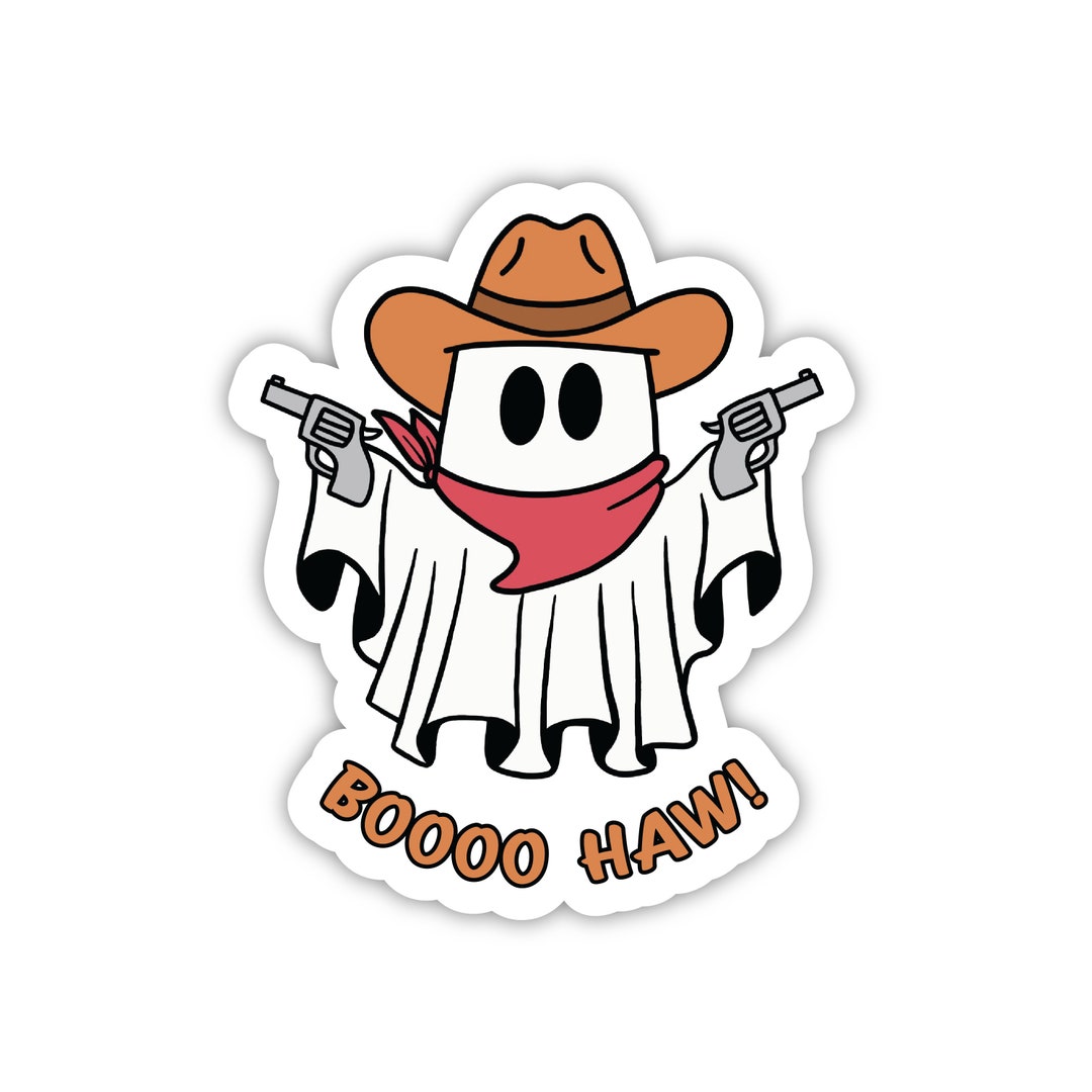 Boo Haw Sticker, Cowboy Ghost Sticker, Western Ghost Sticker, Cowboy ...