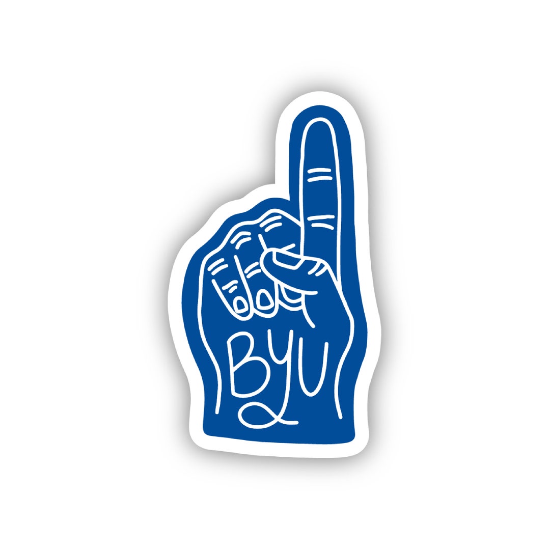 BYU Foam Finger Sticker, BYU Sticker, Brigham Young University Sticker ...