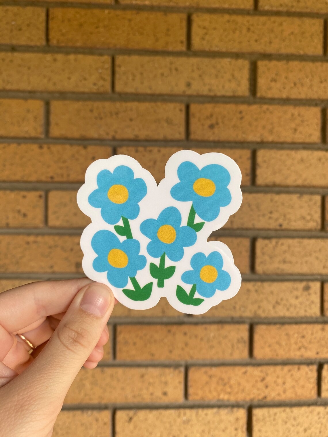 Blue Floral Sticker, Blue Daisy Sticker, Blue Floral Decal, Blue Boho ...