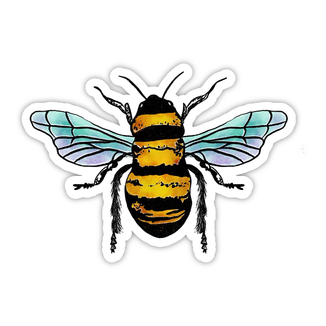 Cute Bee Sticker, Bee Happy Decal, Vinyl Bee Sticker, Bee Water Bottle ...