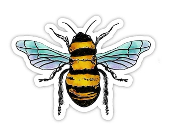 Bee Happy Sticker, Cute Bee Sticker, Spring Bee Sticker, Motivational ...