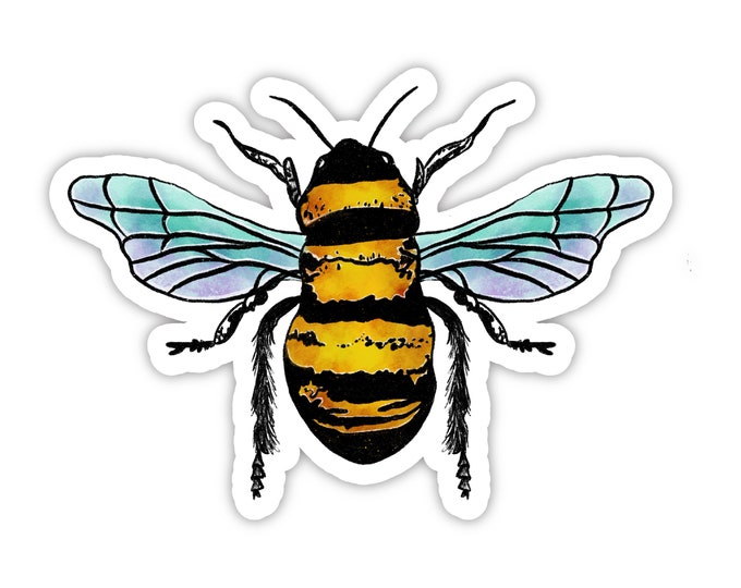 Bee Happy Sticker, Cute Bee Sticker, Spring Bee Sticker, Motivational ...