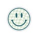Wavy Checkered Smiley Face Sticker, Smiley Face Sticker, Teal Smiley ...