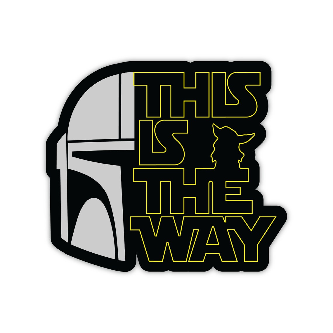 This is the Way Sticker Mandalorian Helmet Sticker Grogu - Etsy