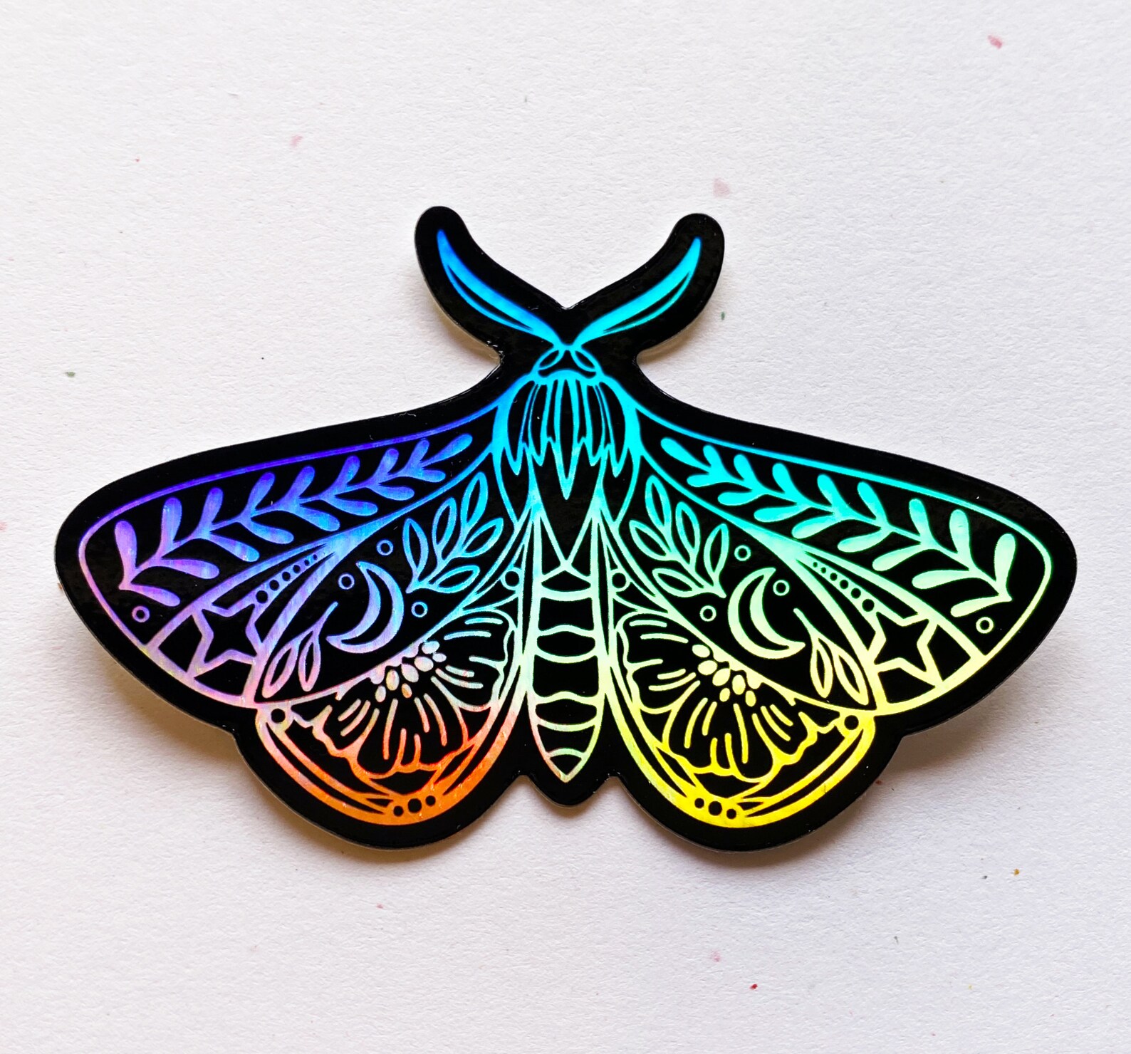 Holographic Moth Sticker Moth Sticker Celestial Moth - Etsy
