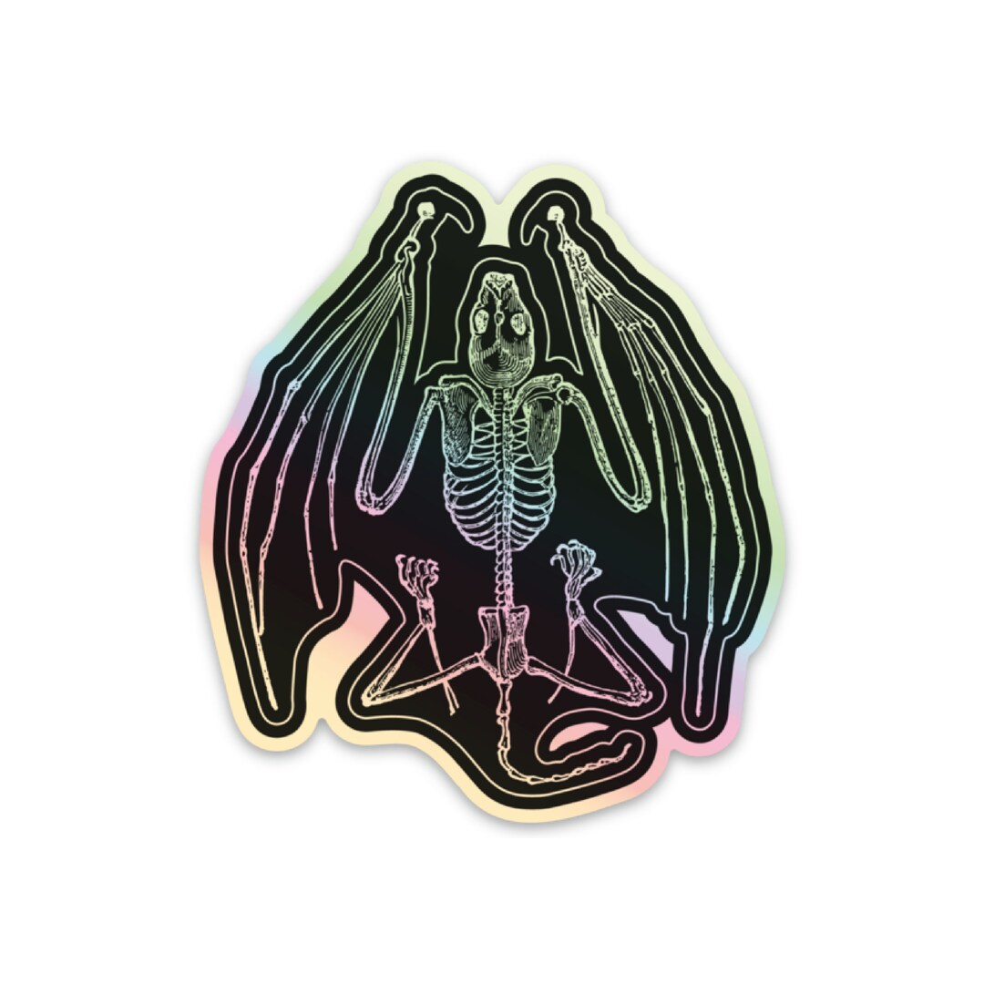 Holographic Bat Sticker, Spooky Bat Sticker, Holographic Halloween ...