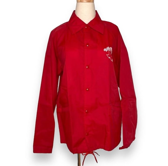 Vintage Billy Bobs Texas Red Nylon Graphic Jacket Siz… - Gem