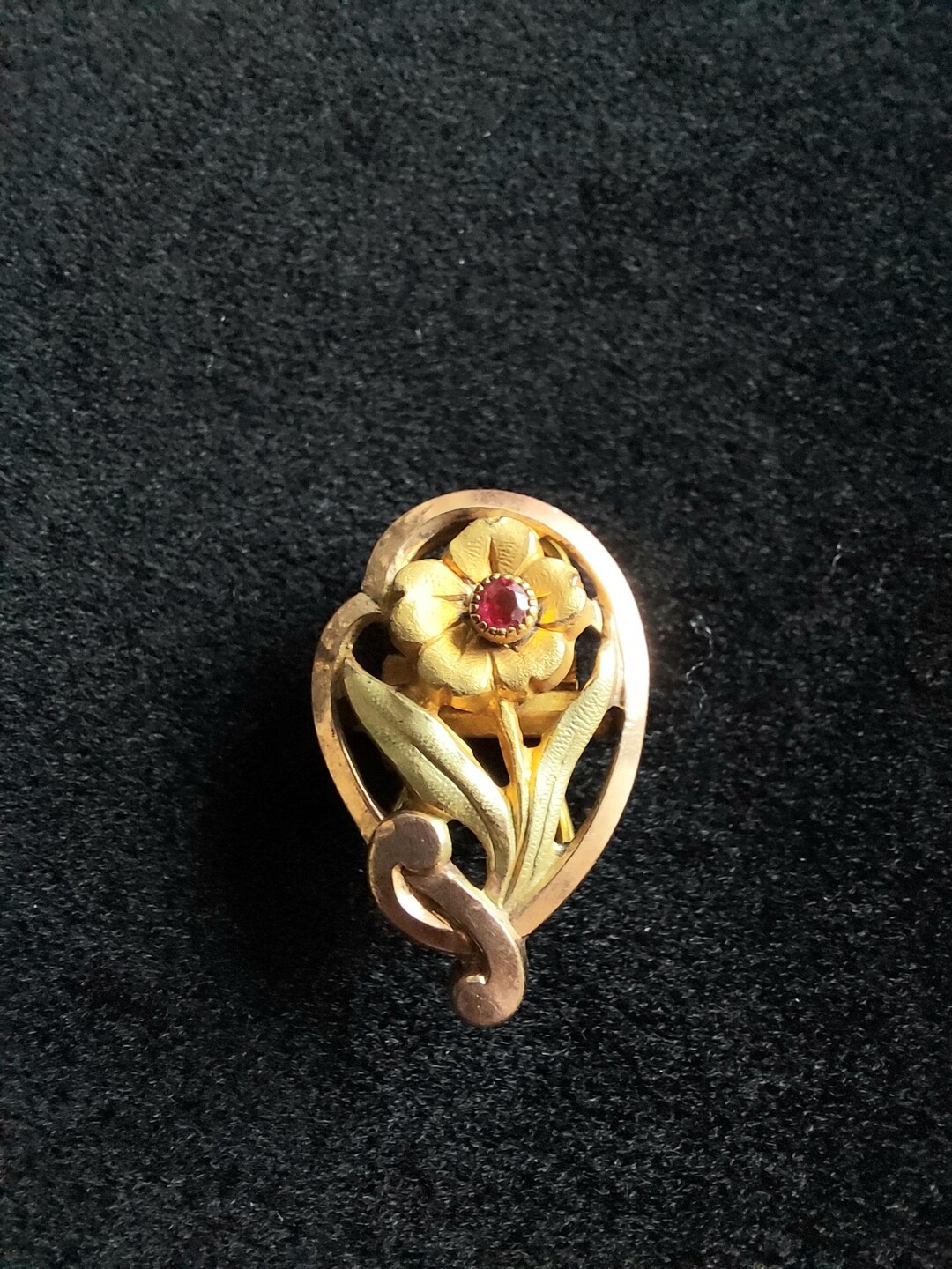French Antique SLIDE for Chain, Gold Filled Watch Chain Slide, Ruby ...