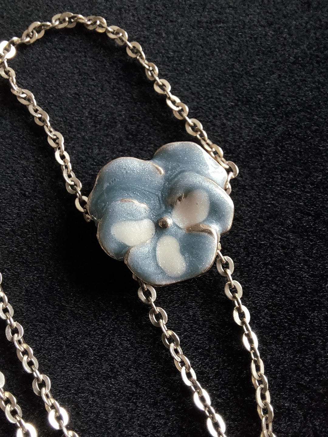 Vintage Pansy SLIDE Chain Necklace, Gold Filled Watch Chain Slide ...