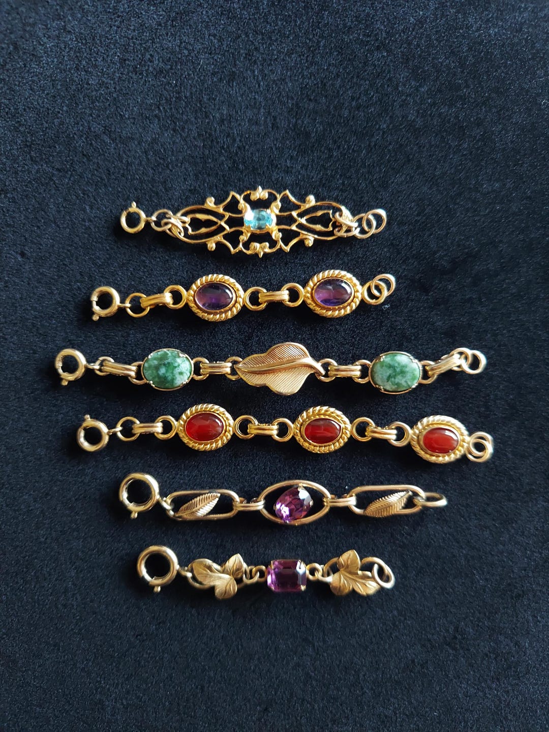 Vintage Gemstone Gold Filled Extender Chains, Watch Chain Extender ...