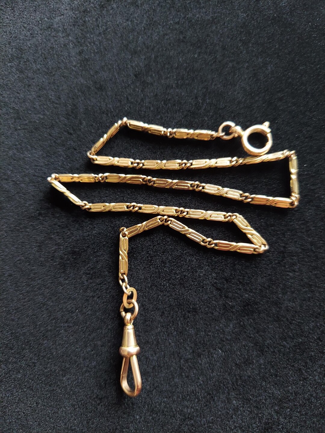 Art Deco Watch Chain, Gold Filled Bar Link Chain, Fancy Link Chain ...