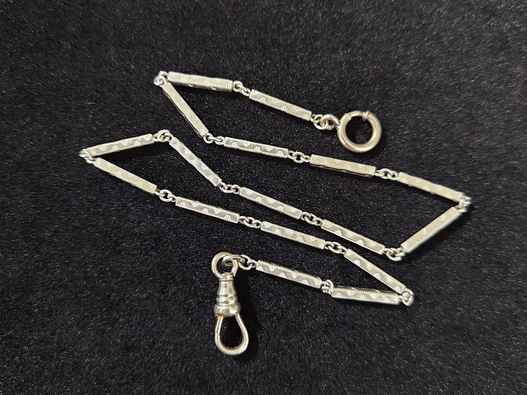 Edwardian Watch Chain, Gold Filled Fancy Link Watch Chain, Minimalist ...