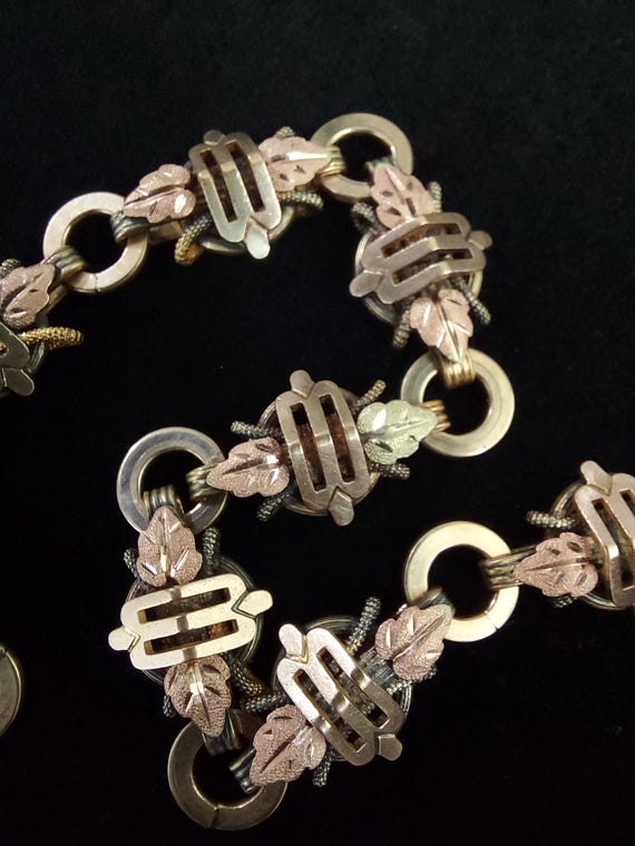 Antique Book Chain Bracelet, Victorian Tri Colour Gol… - Gem