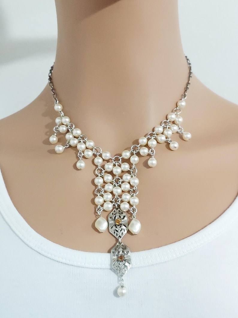 Vintage Antique Victorian Art Deco Conversion Sterling Silver Rhodium ...