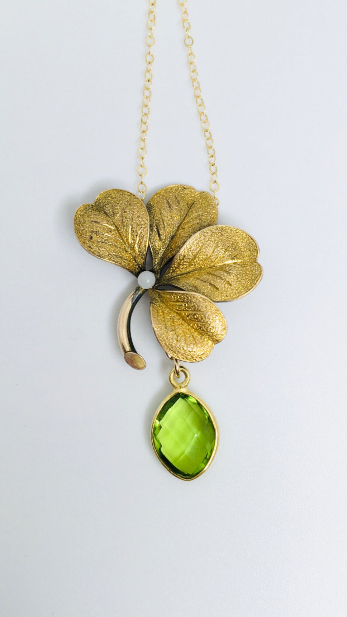 Victorian Four Leaf Clover / Antique Gold Filled Necklace / | Etsy