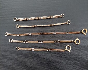 Vintage Gemstone Gold Filled Extender Chains, Watch Chain Extender ...