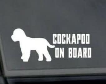 Cockerpoo on Board Car Window Sticker Spaniel Poodle Mixed-breed Dog ...