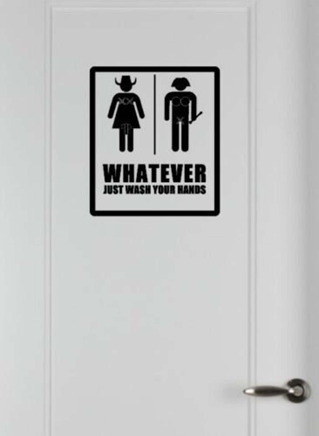 Pub Toilet Sign Gender Neutral Office Wash Hands Vinyl Sticker Funny ...
