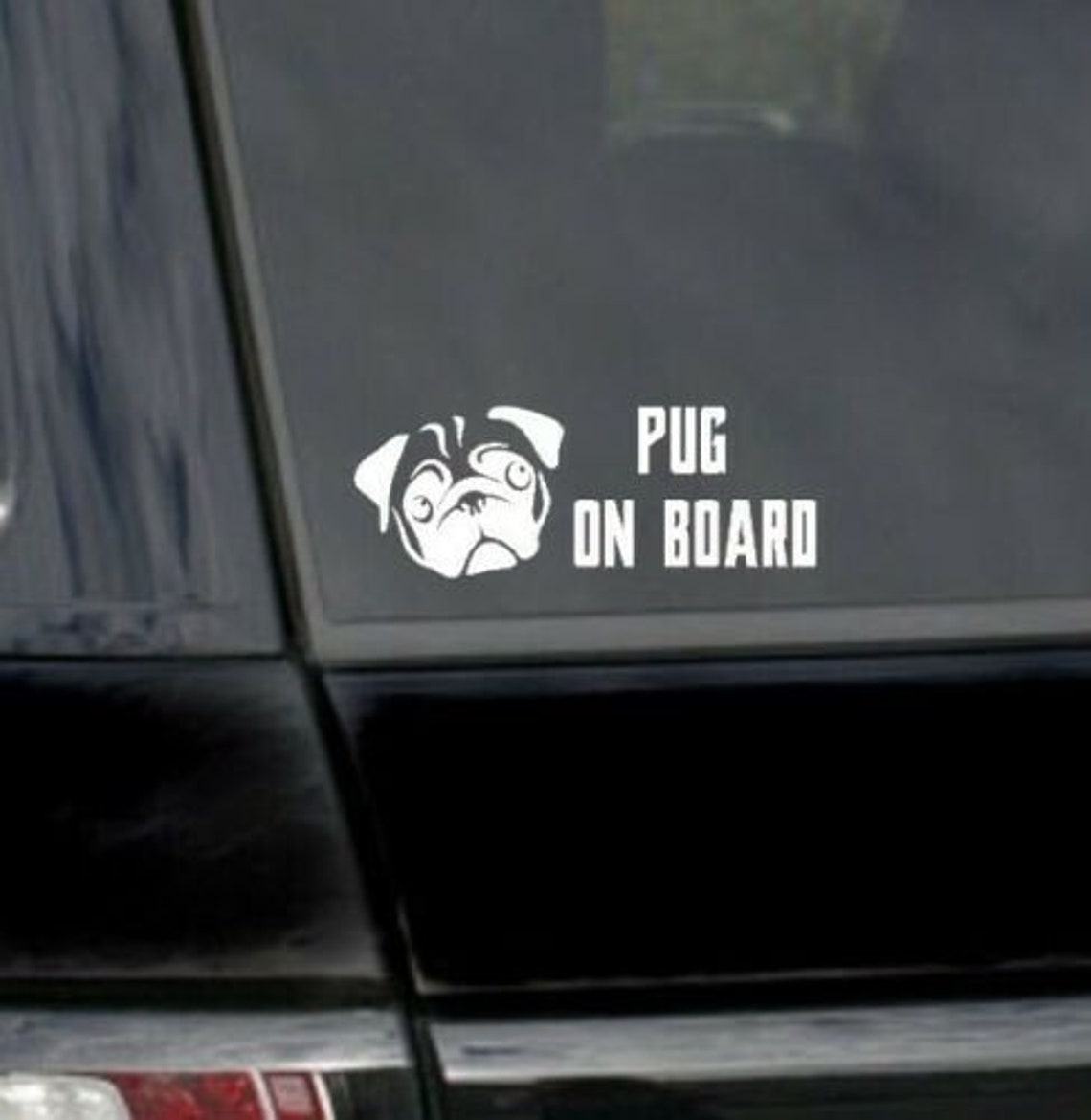 Pug Dog on Board Car Sign Rear Window Decal Bumper Sticker - Etsy UK