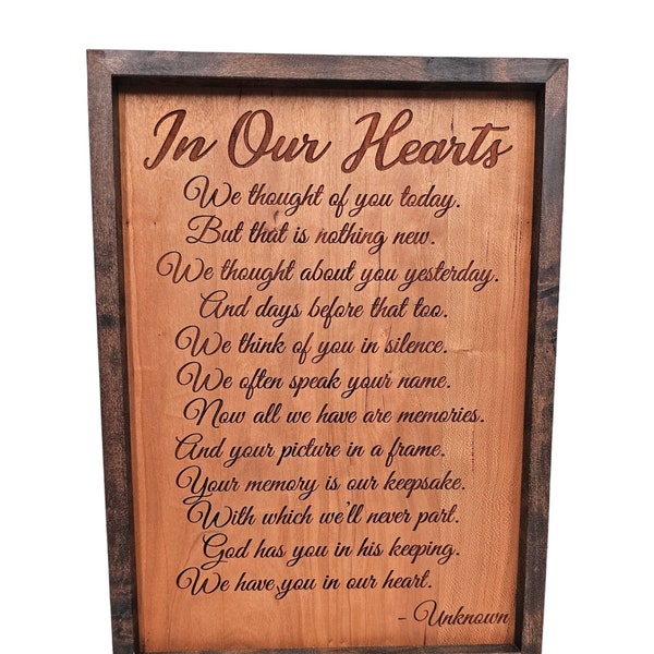 In Our Hearts Poem - Etsy