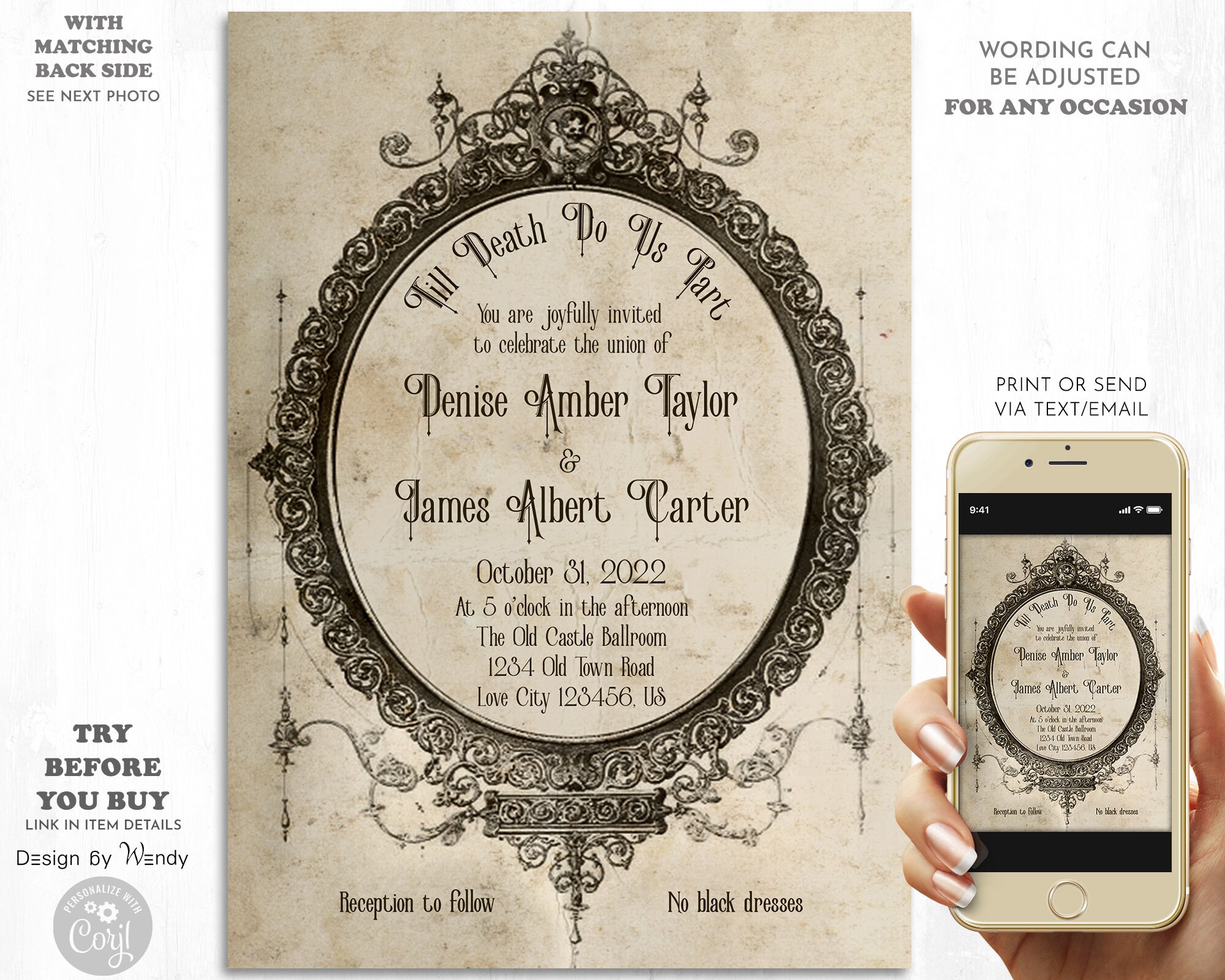 Steampunk Wedding Invitation Template
