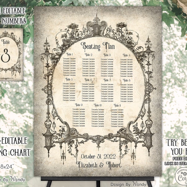Vintage Wedding Seating Chart - Etsy
