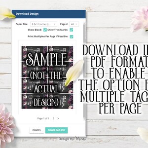 Pastel Goth Favor Tag Template. Printable Gothic Wedding Favor Tags ...