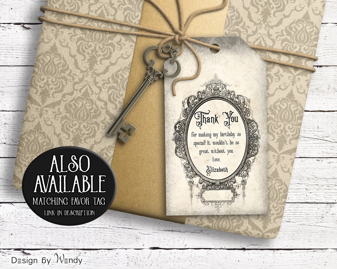 Victorian Photo Frame Invitation. Editable Victorian Birthday Party ...