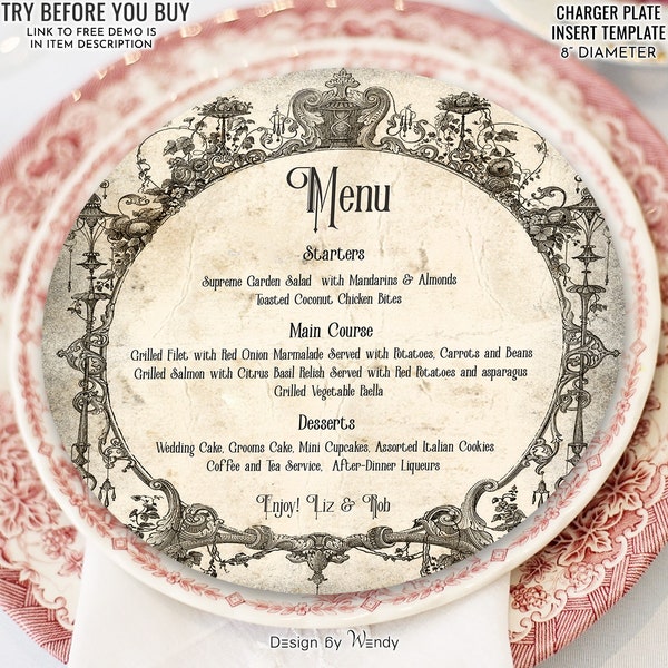 Victorian Menu - Etsy