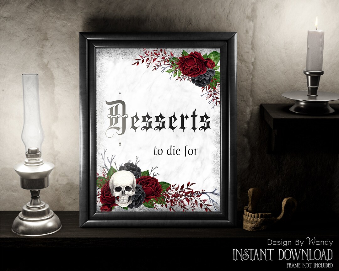 Macabre Desserts to Die for Sign. Instant Download Gothic Halloween ...